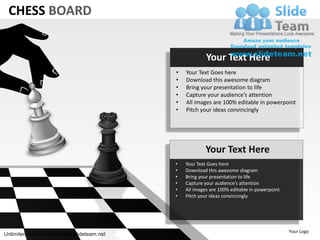 Chess board with pieces power point slides and ppt diagram templates | PDF