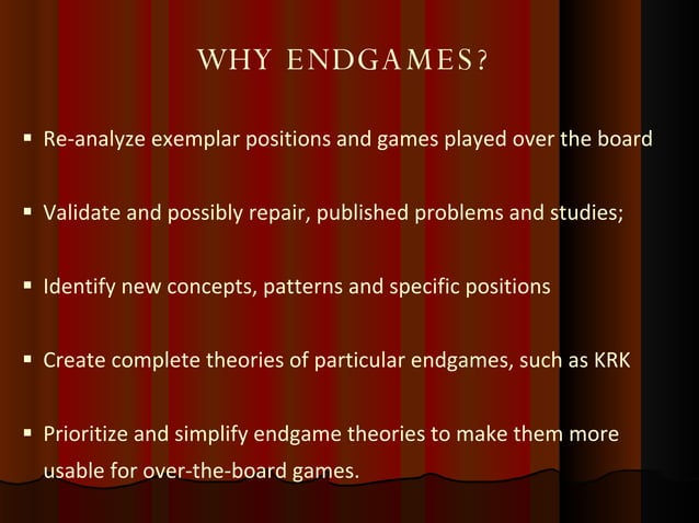 Chess end games using Neural Networks | PPT