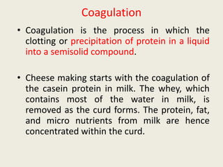 Chesse production | PPTX | Chemistry | Science