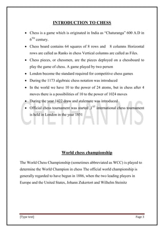 Chess from ancient india to global level | PDF