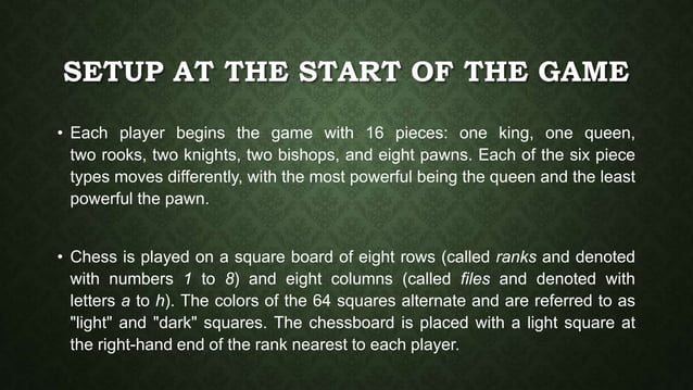 Chess powerpoint presentation | PPTX | Board Games and Puzzles | Games ...