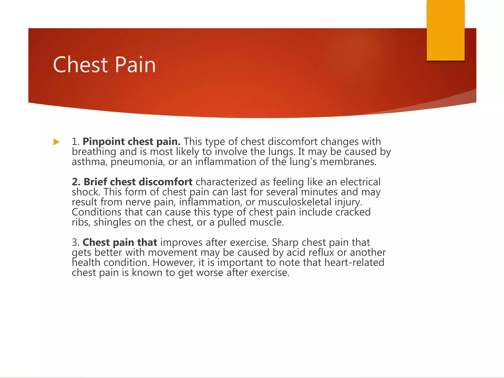 3 Types of Non-Fatal Chest Pain
