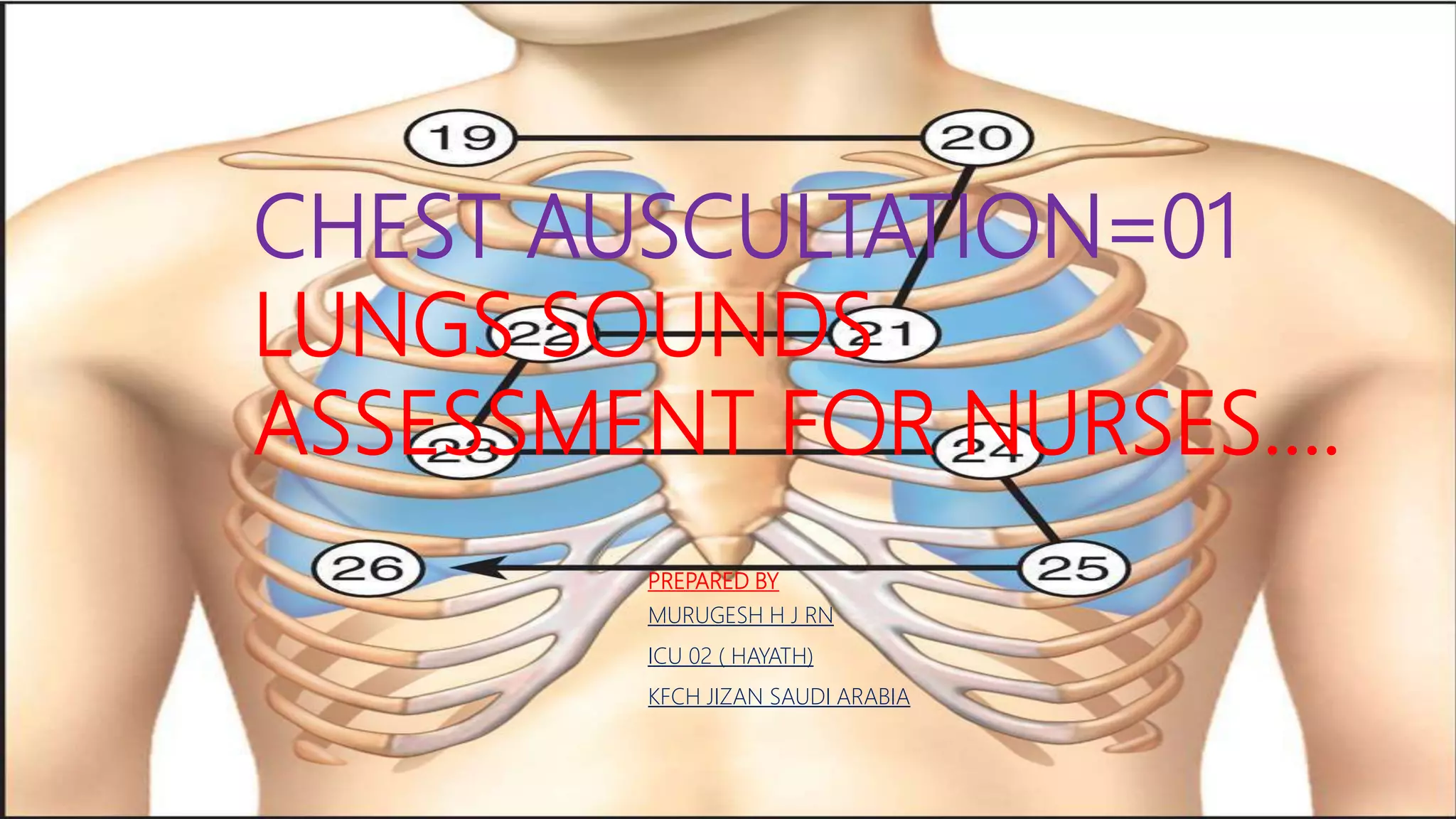 Chest auscultation & lung sounds assessment for nurses | PPTX