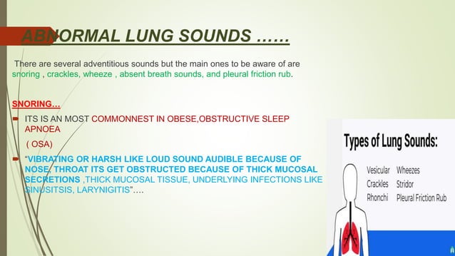 CHEST AUSCULTATION LUNGS SOUNDS & HEART SOUNDS ASSESSMENT murugesh.pptx ...