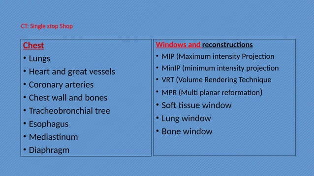 CHEST CT SCAN PRESENTATION FOR NEW RADIOGRAPHERS AND CT SCAN ...