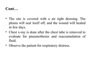 chest drain to recover the pulmonary edema. | PPT
