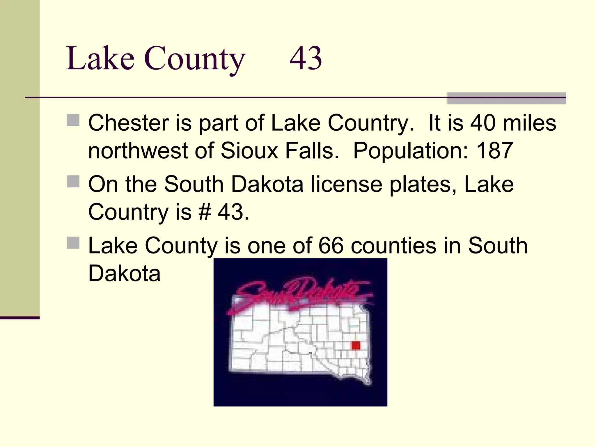 Chester, south dakota | PPT
