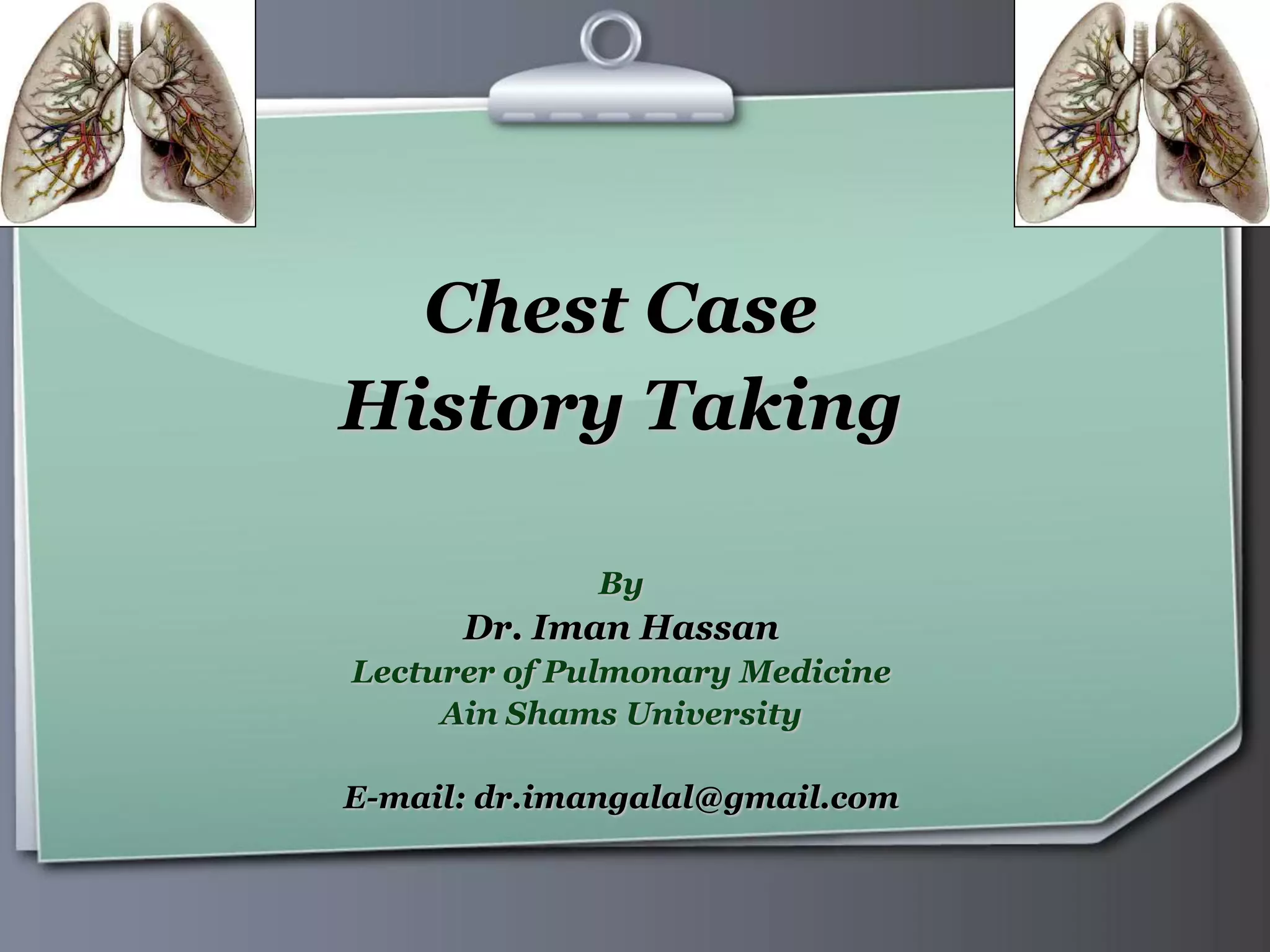 Chest history taking | PDF