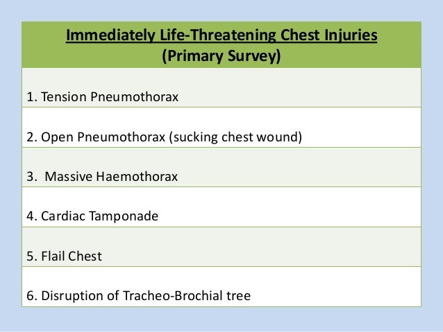Chest injuries