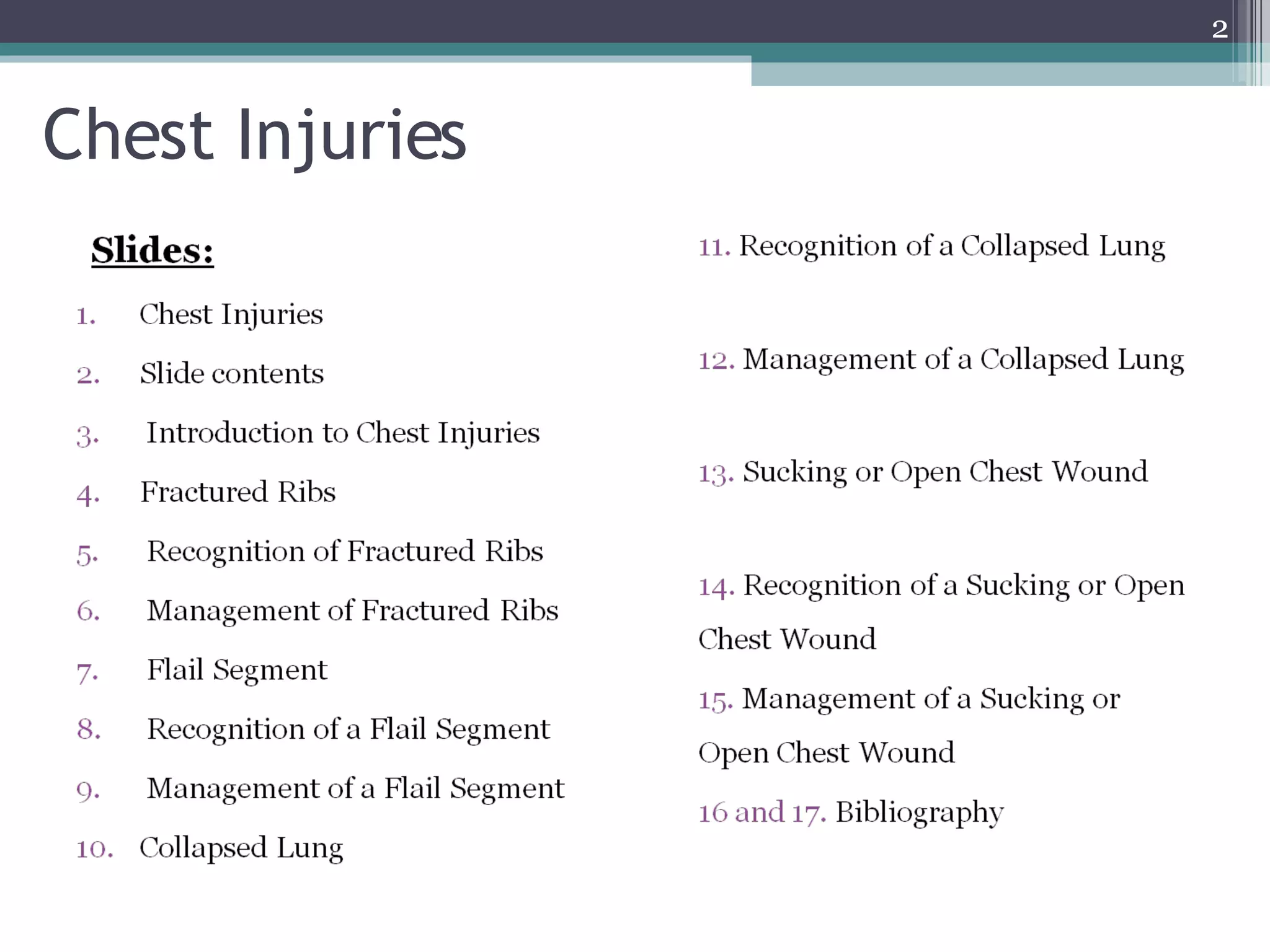 Chest Injuries | PPT