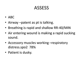 chest injuries and the patient management | PPTX