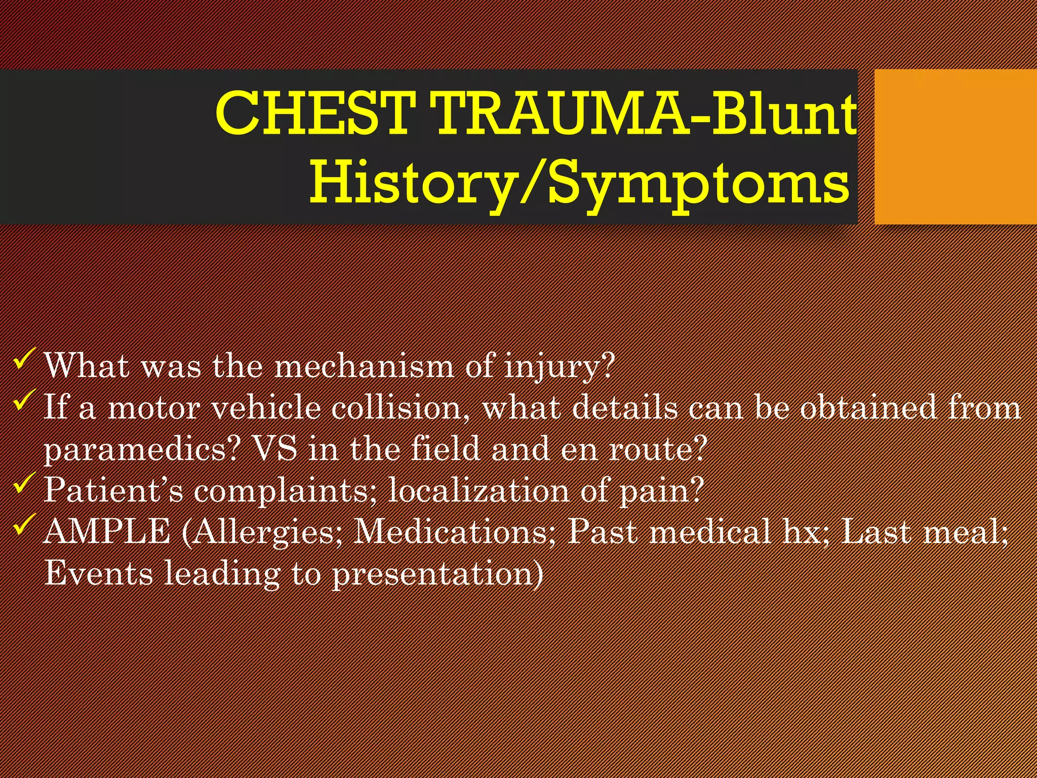 CHEST INJURY- BLUNT- Trauma Surgery | PPT