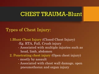 CHEST INJURY- BLUNT- Trauma Surgery | PPT