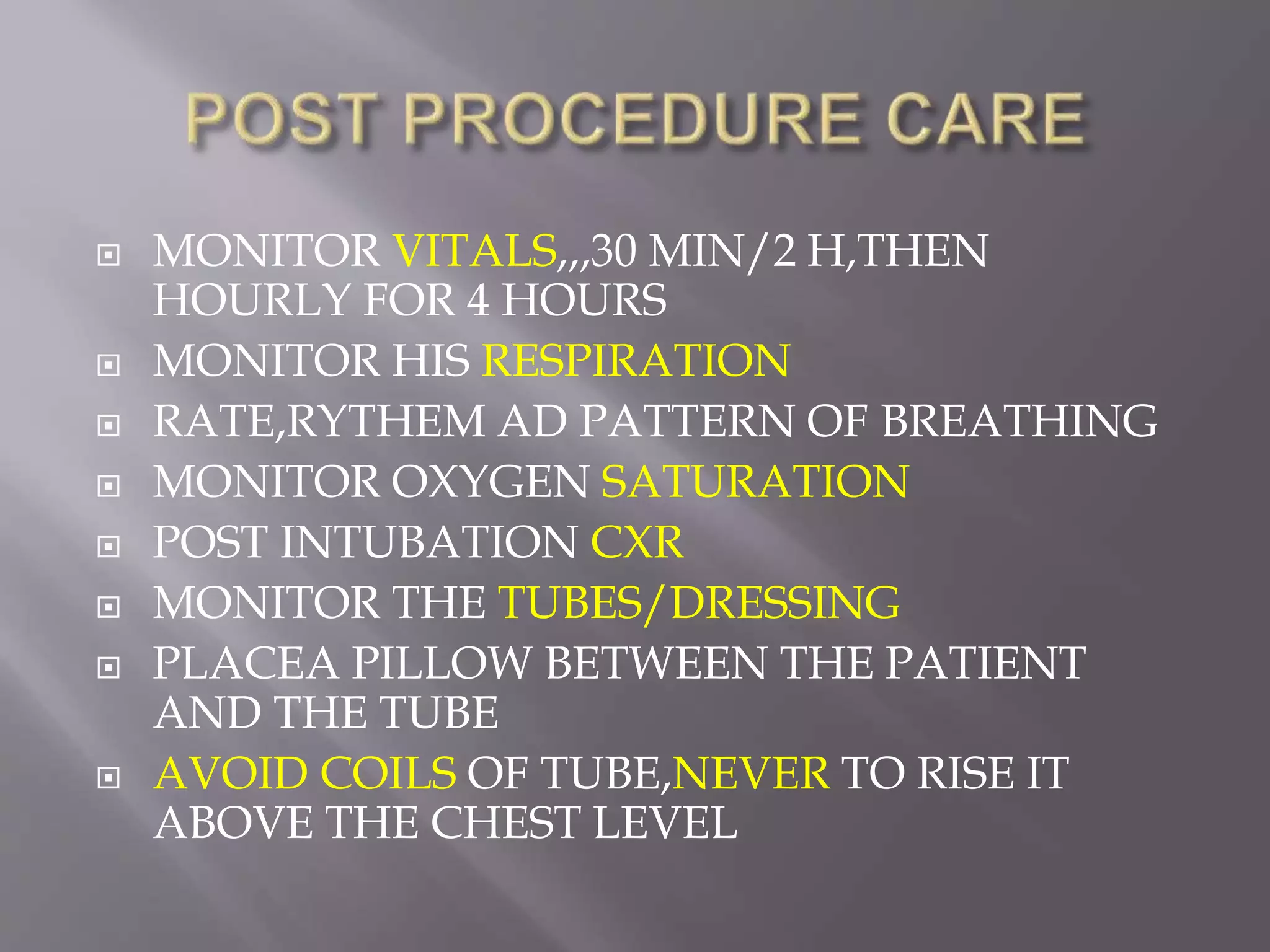 Chest intubation indications,precautions and management | PPTX