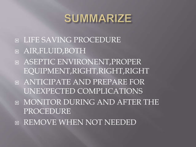 Chest intubation indications,precautions and management | PPTX