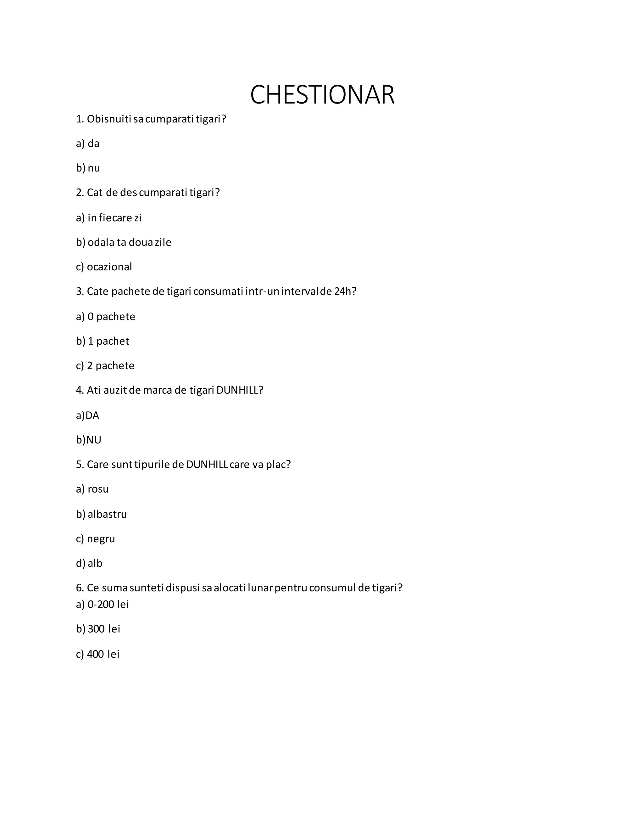 Chestionar | PDF