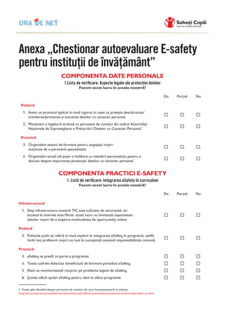 Chestionar autoevaluare-e-safety | PDF