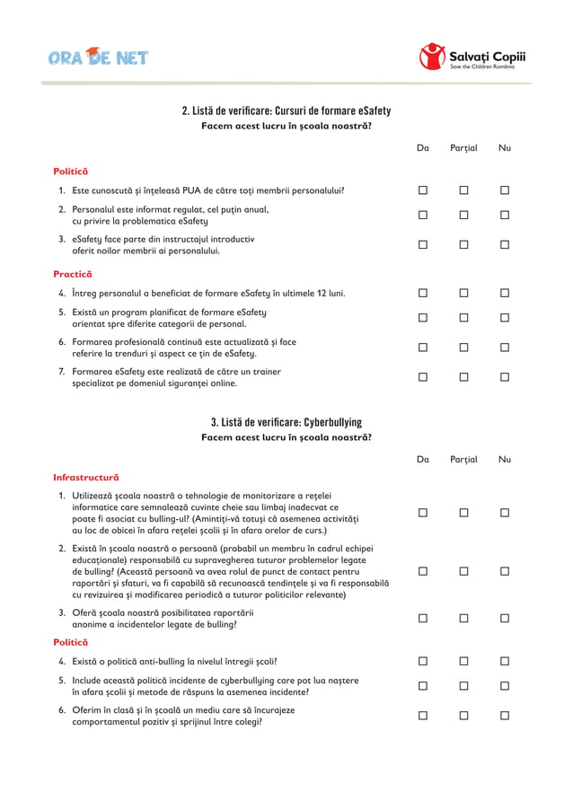Chestionar autoevaluare-e-safety | PDF