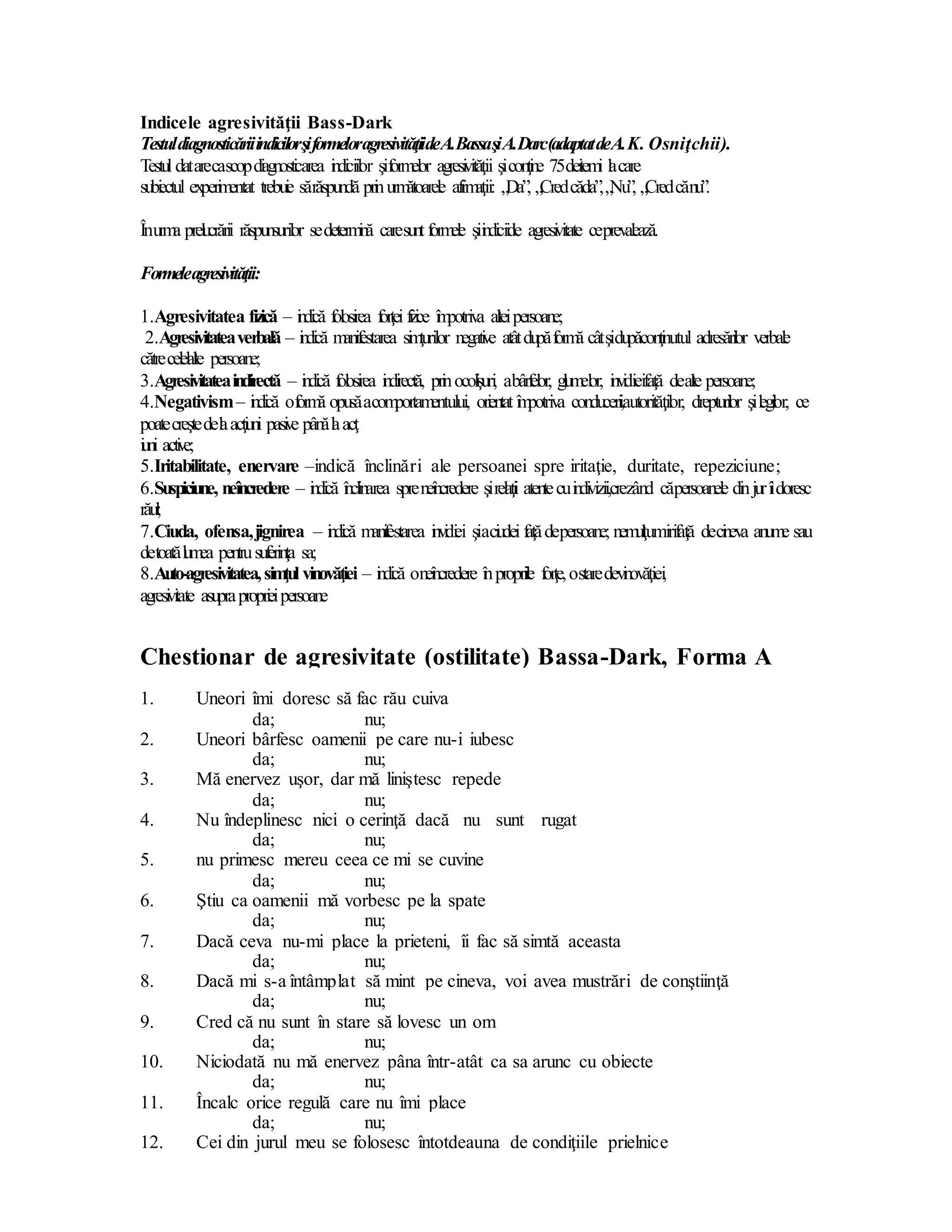 Chestionar de-agresivitate-ostilitate-bassa-dark-doc | DOC