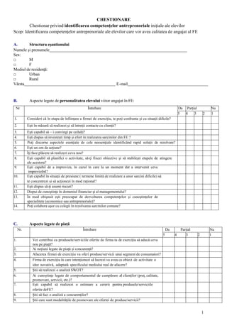 Chestionare firma de exercițiu | PDF
