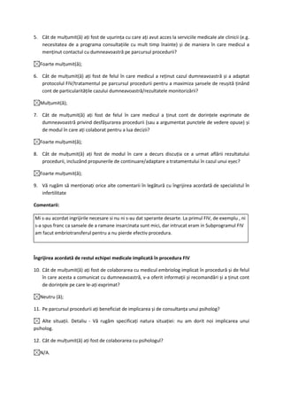 Chestionar feedback fiv 2 omini_clinic | PDF