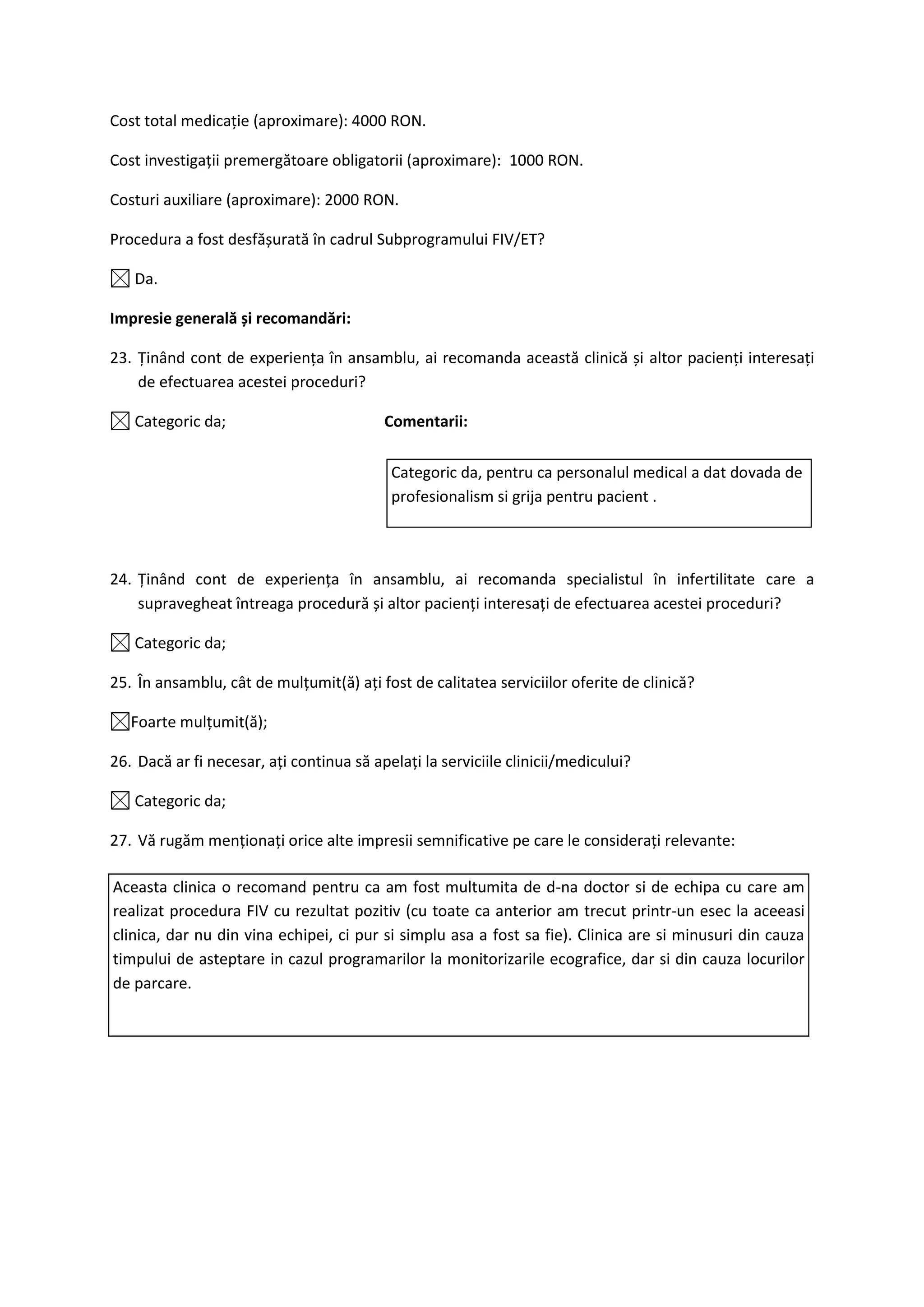 Chestionar feedback fiv 4 promed system | PDF