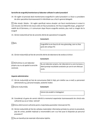 Chestionar feedback fiv 7 gynatal timisoara | PDF