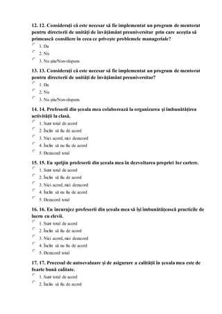 Chestionar pentru interviu | DOCX