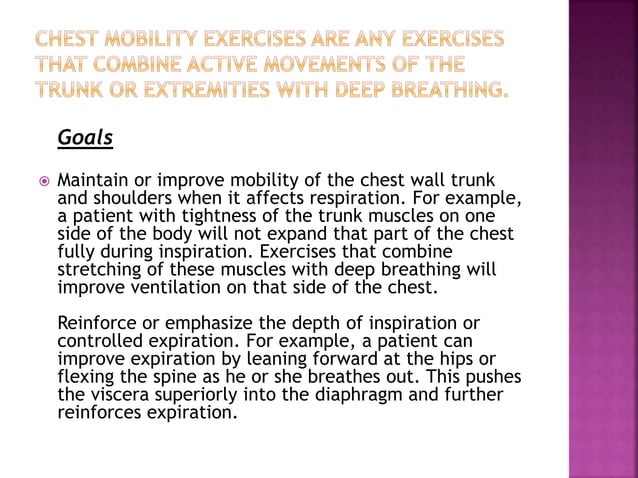 Chest mobilization techniques | PPTX | Physical Therapy | Wellness