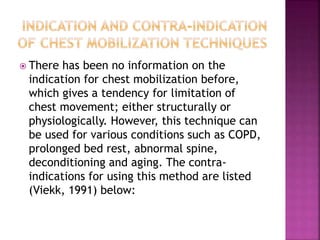 Chest mobilization techniques | PPTX