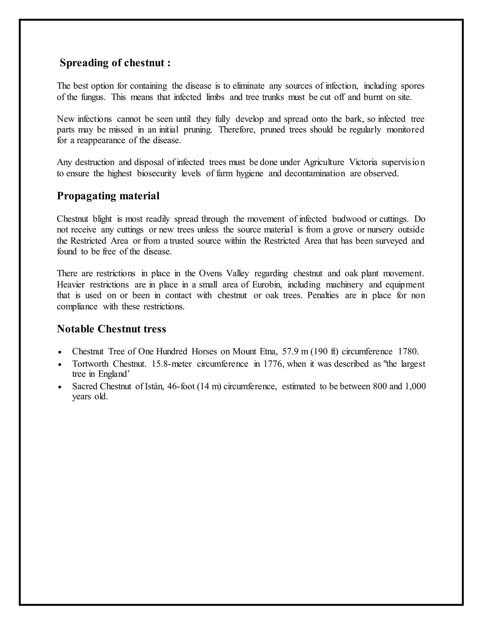 Chestnut blight (Plants disease) | DOCX
