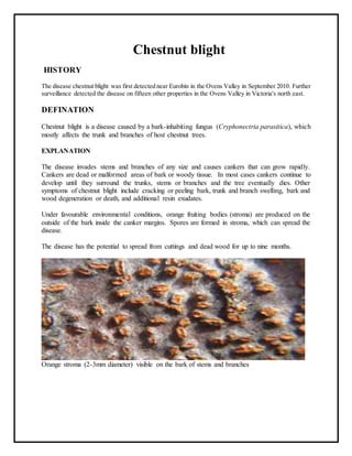 Chestnut blight (Plants disease) | DOCX