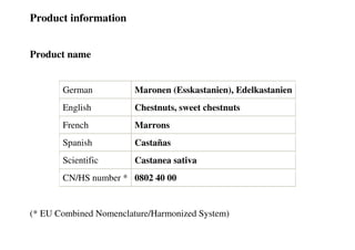 Chestnuts : Packing, Transporting And Risk Factors | PDF