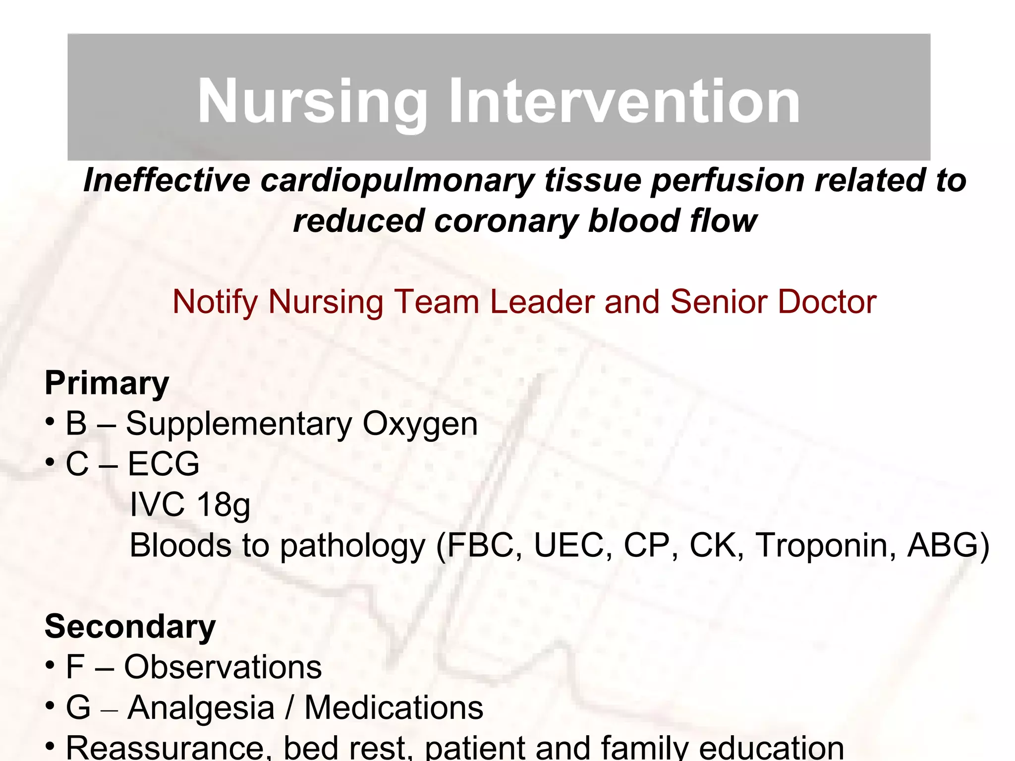 Chest pain: nursing assessment and management | PPT