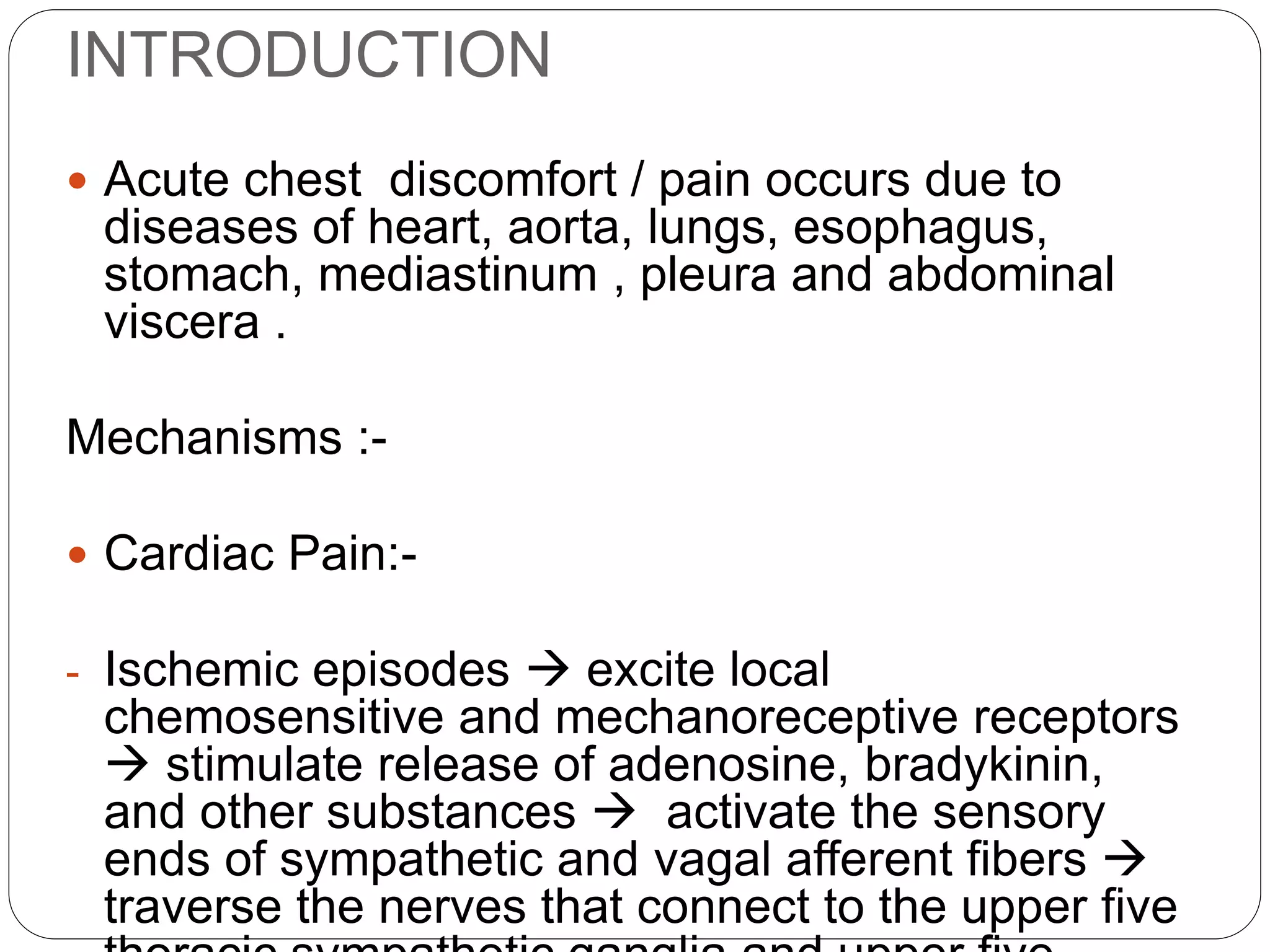 Chest pain | PPTX | Heart and Cardiovascular Diseases | Diseases and ...