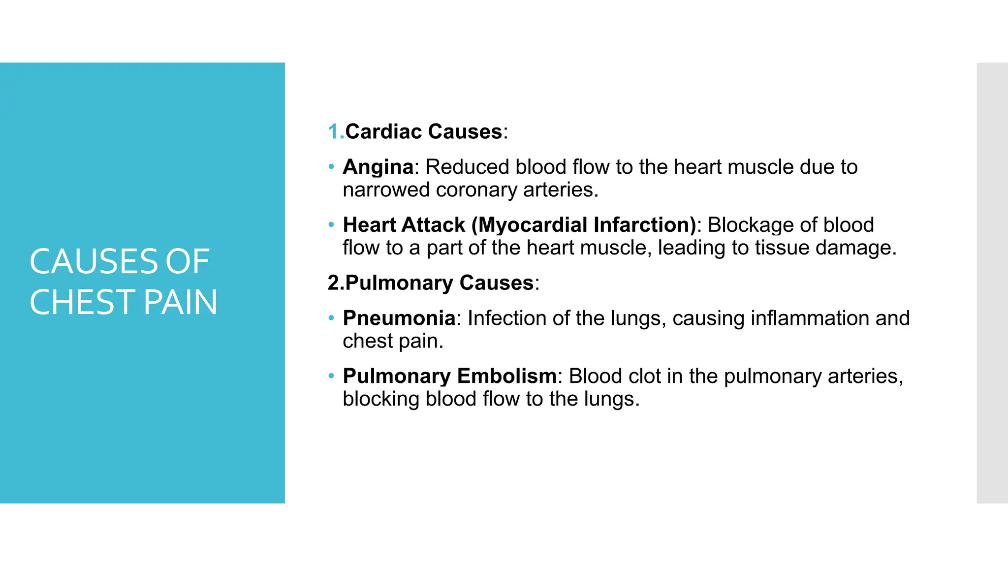 Chest pain :-INTRDUCTION,CAUSES,TREATMENT | PPTX