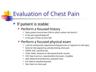 chest pain. Emergency department appraoch | PPT