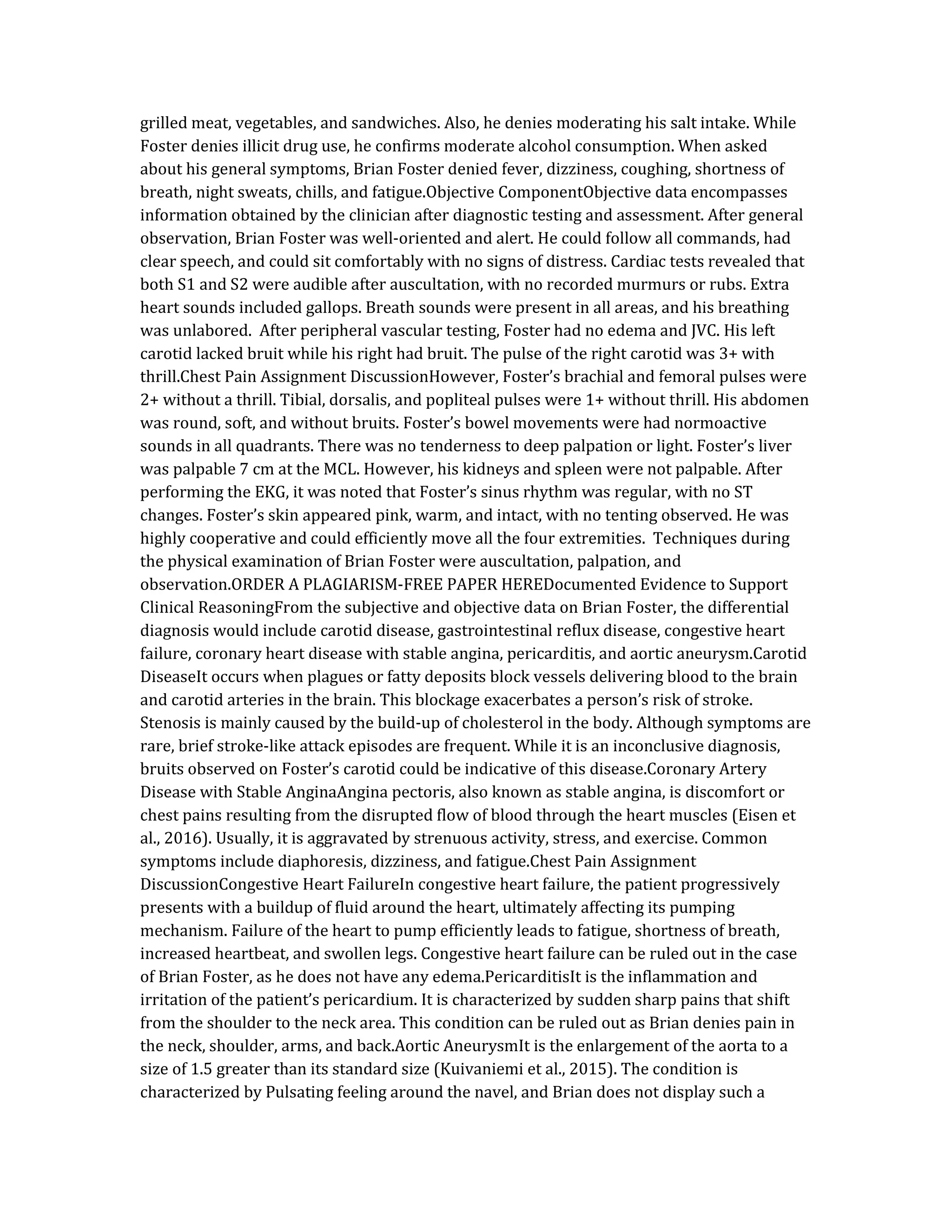 Chest Pain Assignment Discussion.docx | Heart and Cardiovascular ...