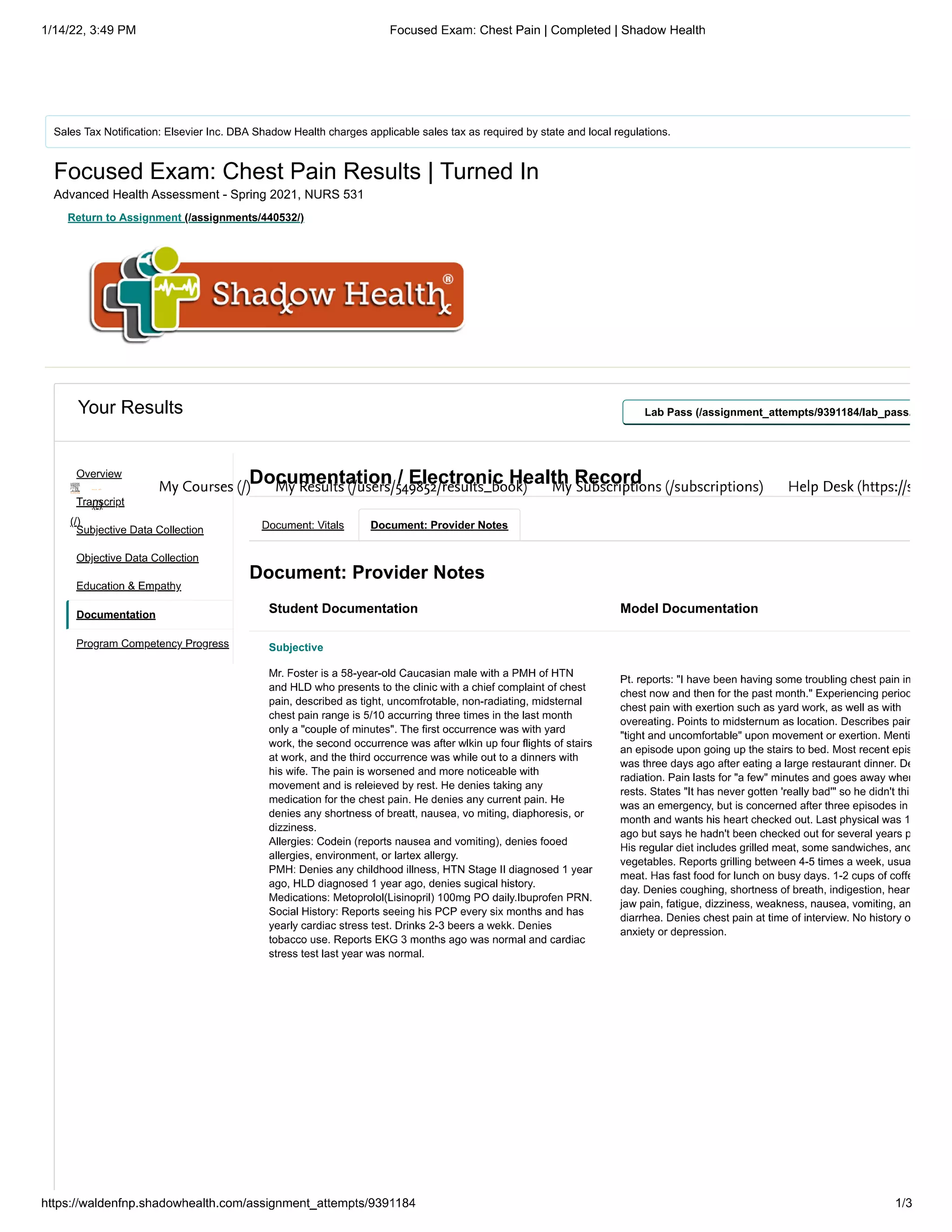 Chest pain documentation | PDF | Lung and Respiratory Health | Diseases ...
