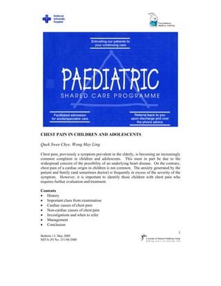 Chest pain in children + algoritmo | PDF