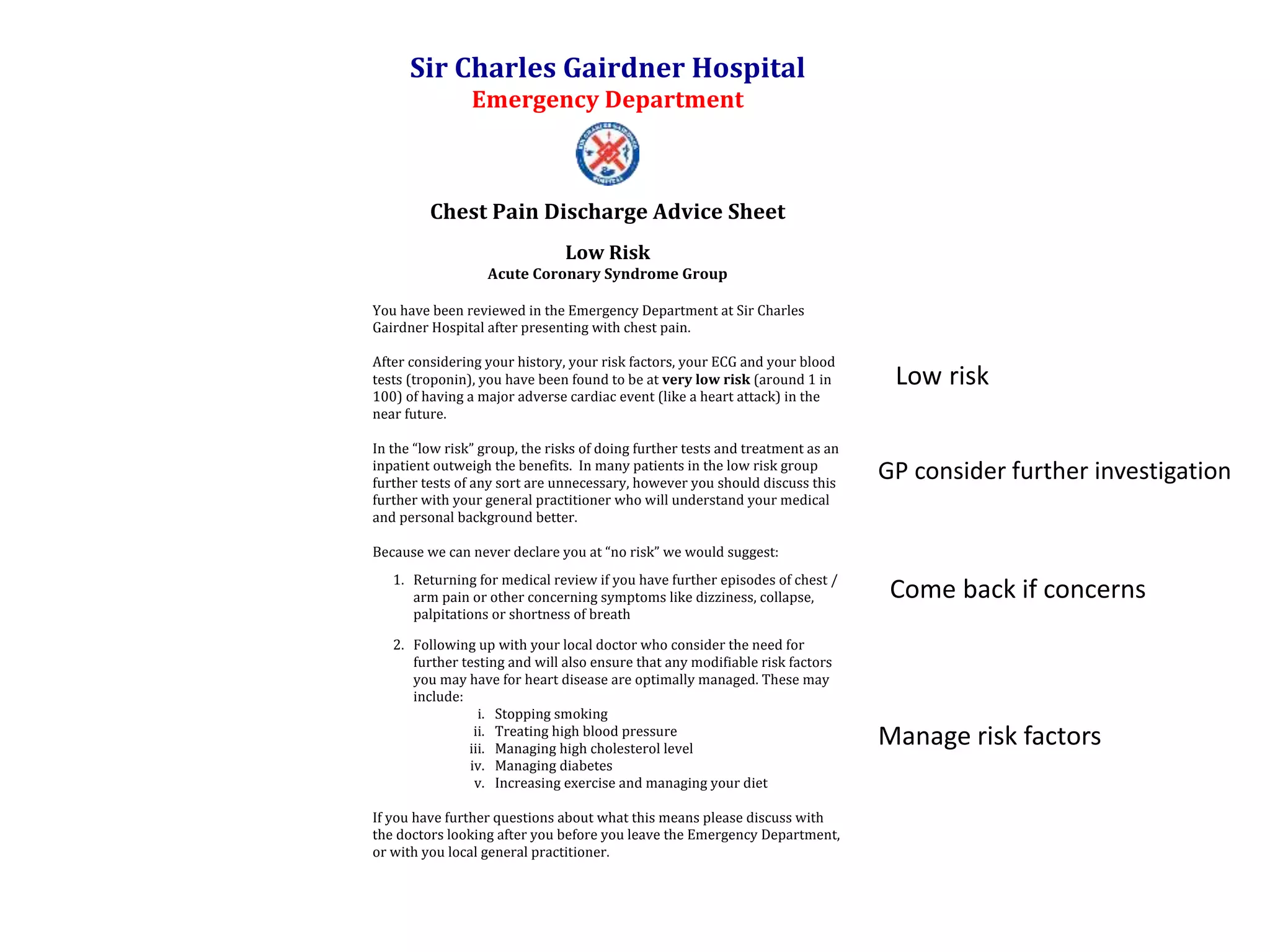 SCGH ED Chest Pain Pathway | PPTX