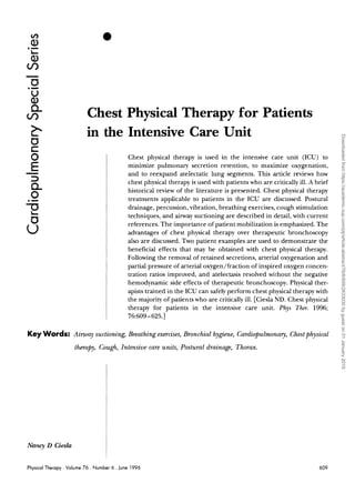 Chest physiotheraphy pdf | PDF | Physical Therapy | Wellness