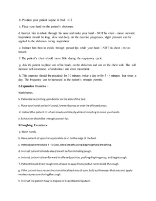 Chest physiotherapy procedure | DOCX