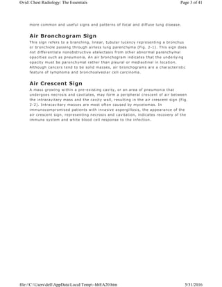 Chest radiology essentials signs | PDF