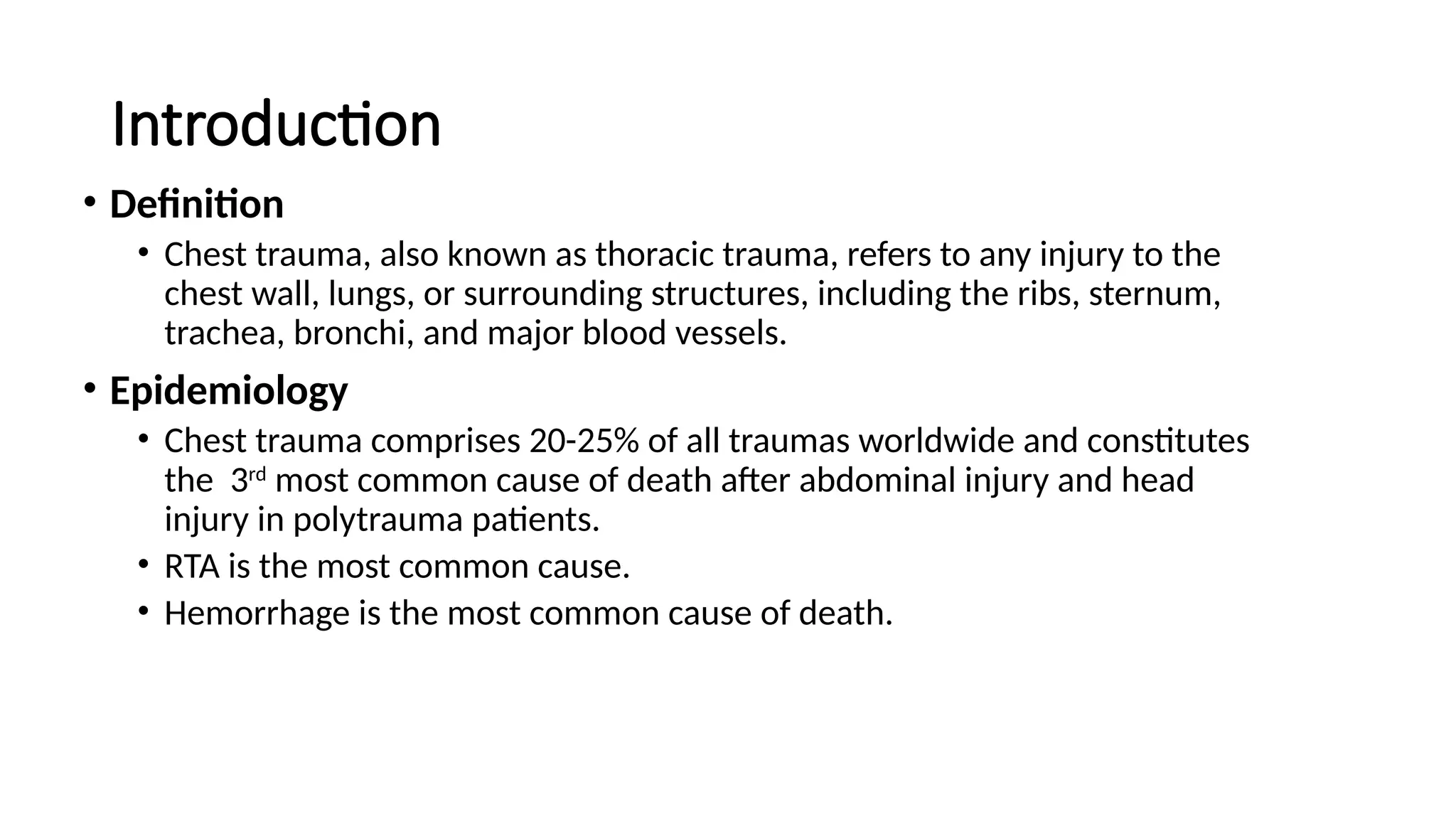 CHEST TRAUMA/ THORACIC TRAUMA or injury pptx | PPTX