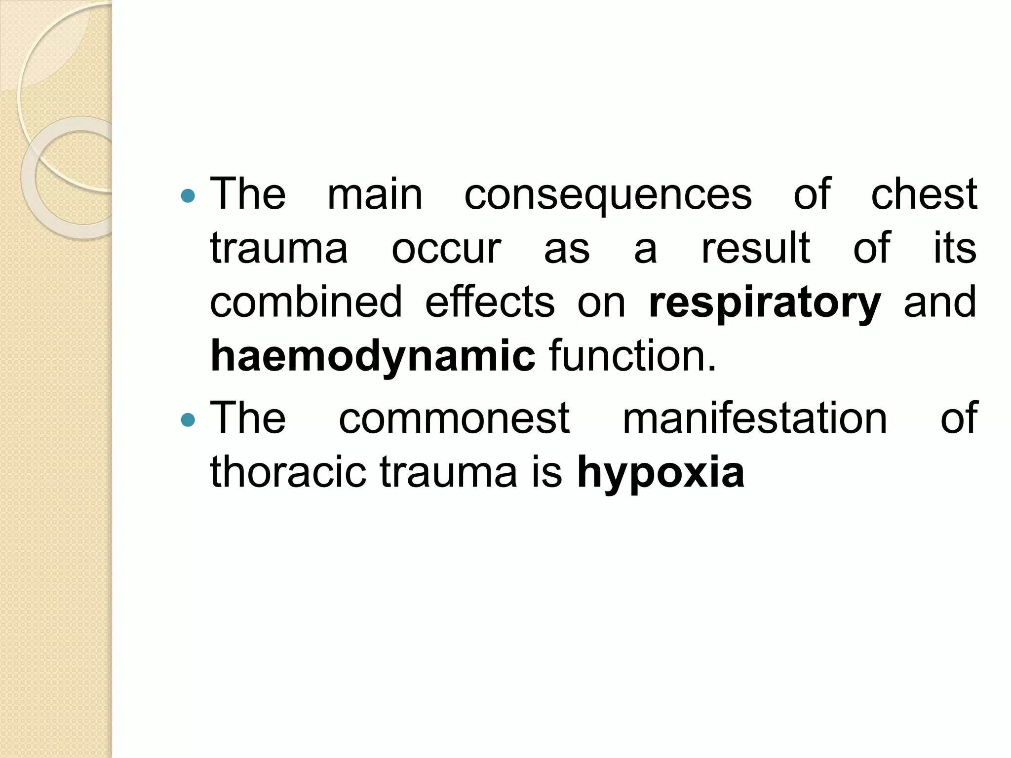 Chest trauma seminar | PPTX