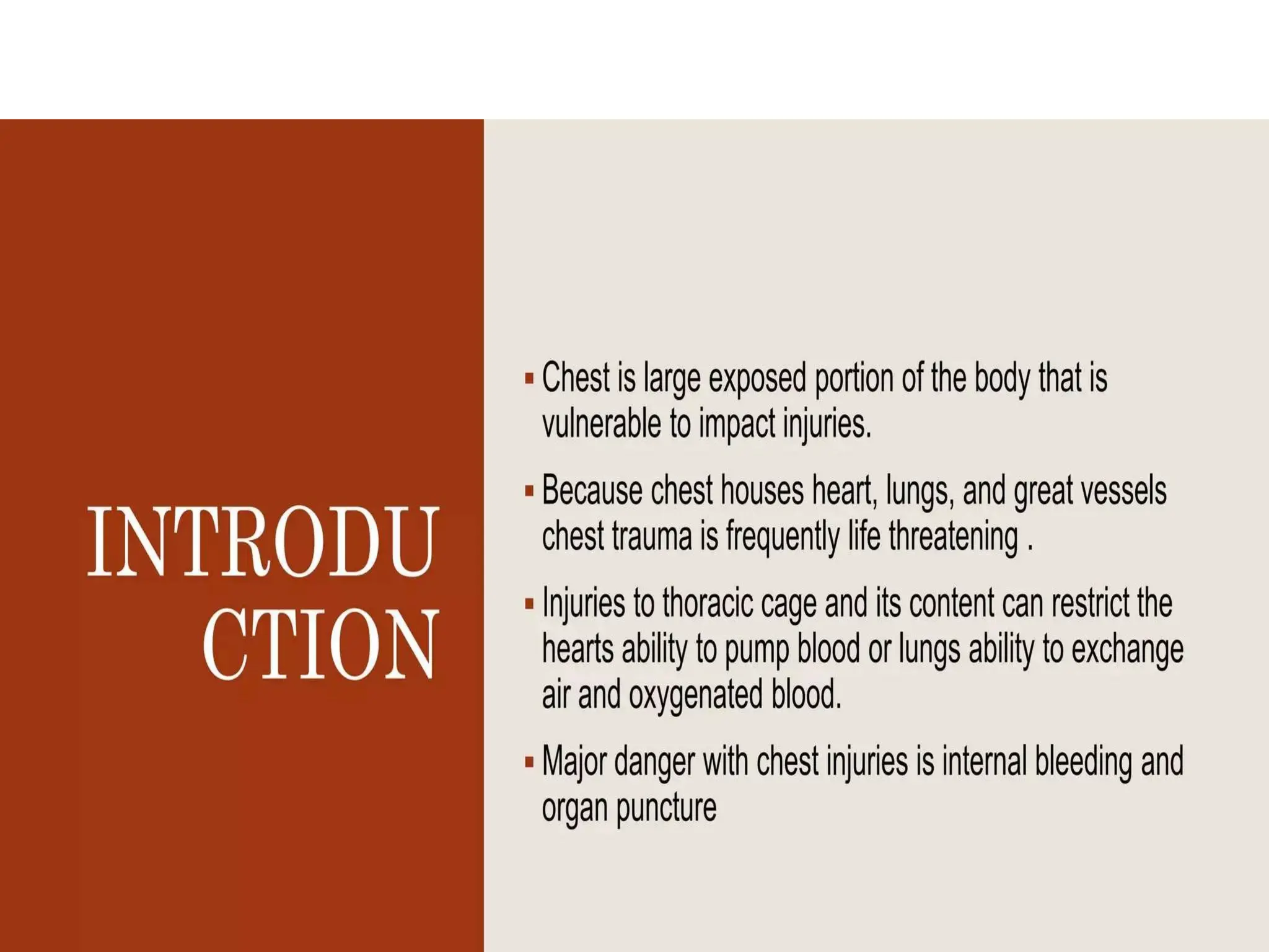 Chest trauma, introduction, summary and results | PPTX