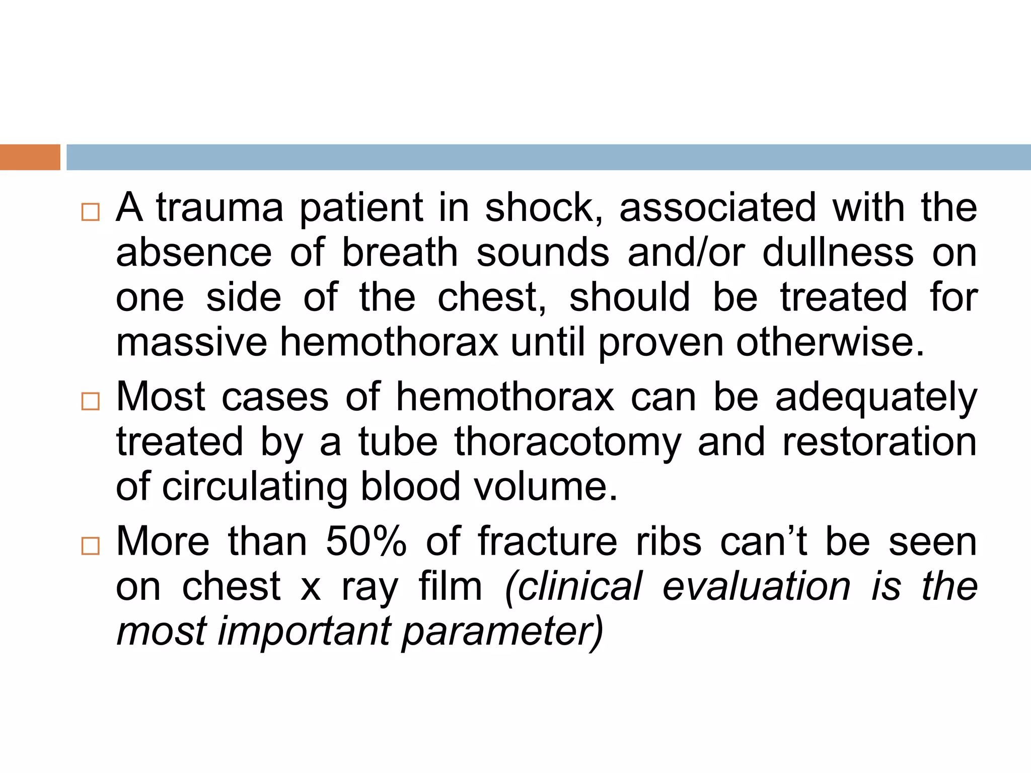 Chest trauma guidelines for ER doctors | PPTX