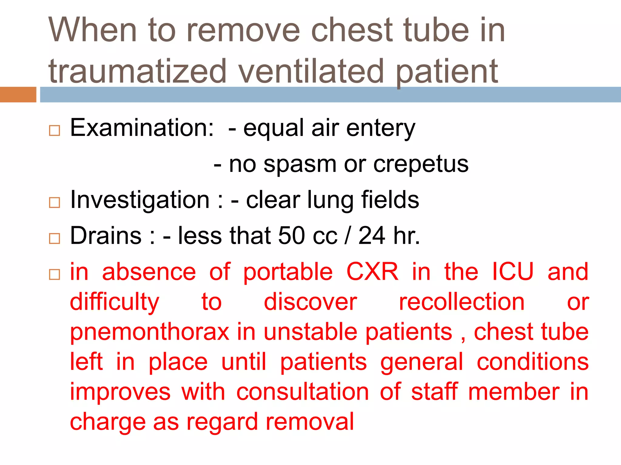 Chest trauma guidelines for ER doctors | PPTX