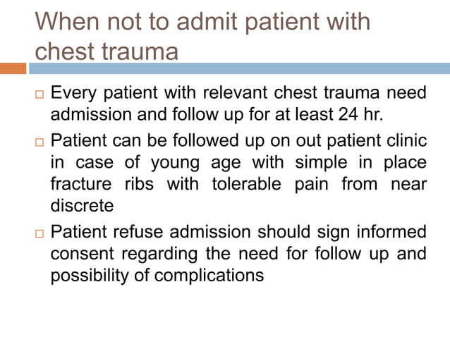 Chest trauma guidelines for ER doctors | PPTX | First Aid | Injuries